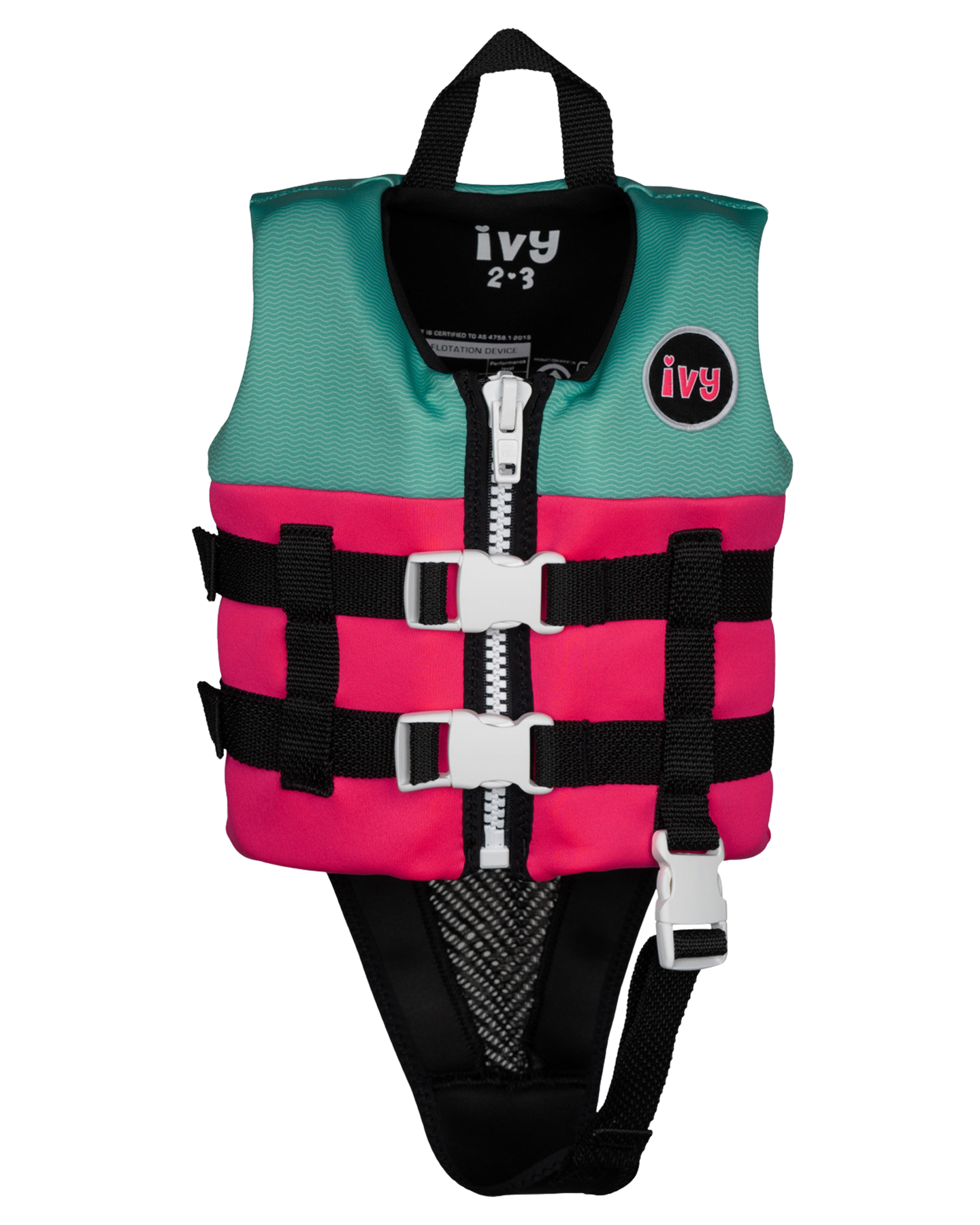 Ivy Girls' Vest - Neon Pink / Bright Teal | Life Jackets – Snow Skiers ...