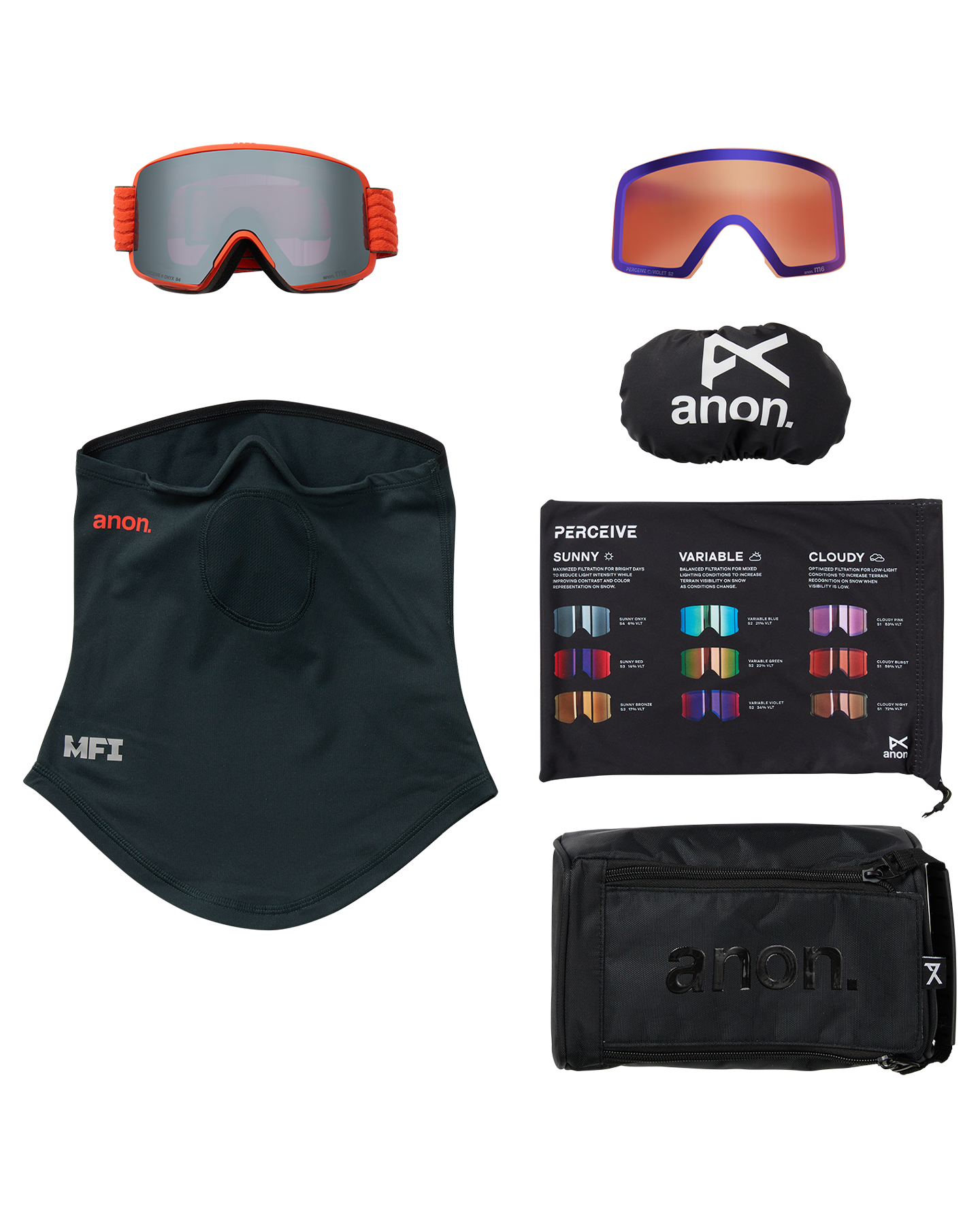 Anon M6 Snow Goggles - Fiesta Red/Perceive Sunny Onyx | Unisex Snow ...